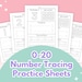 21 Number Worksheets 0-20, Preschool Printable, Pre-k Handwriting ...