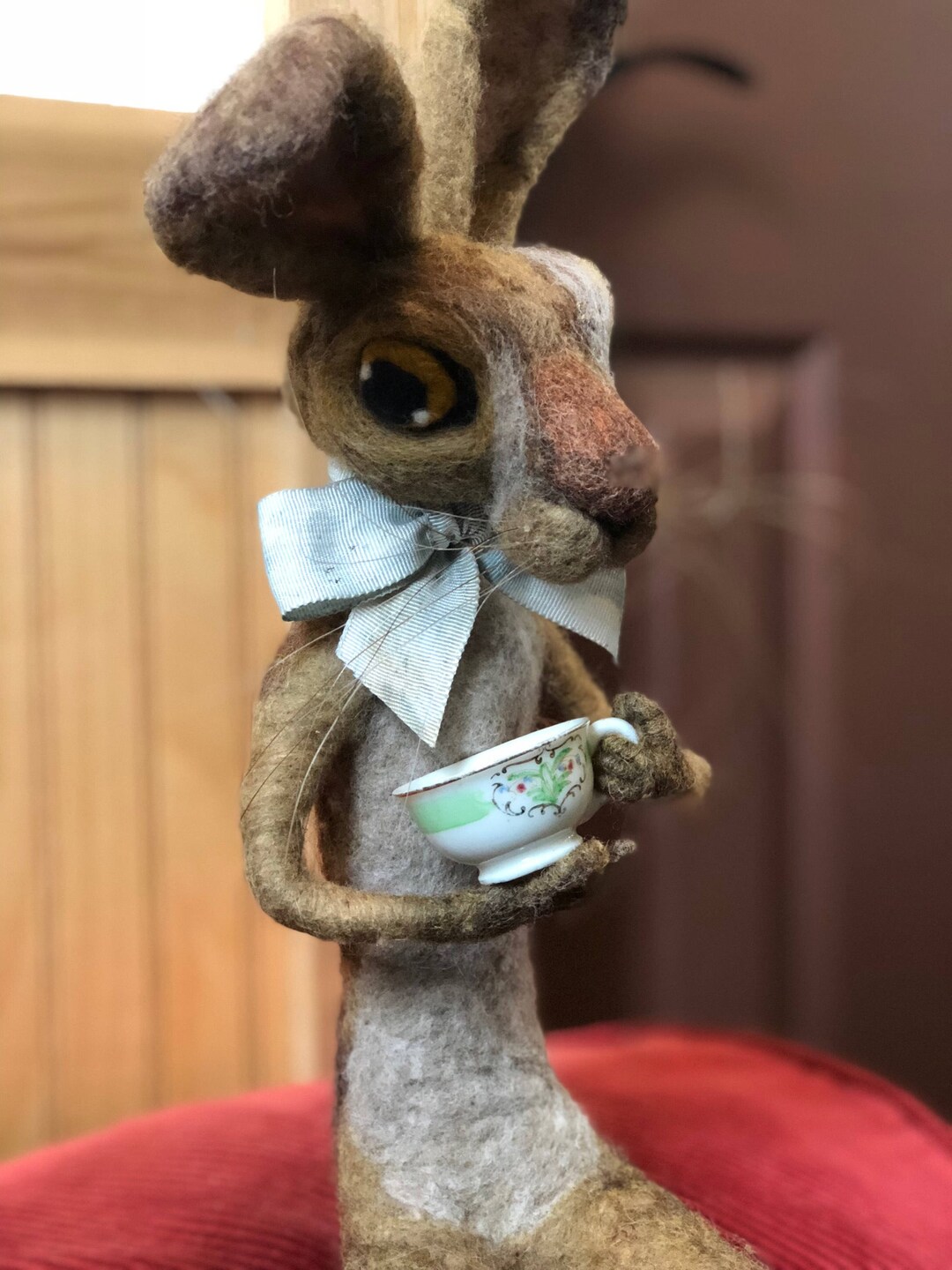 Needle Felted Anthropomorphic Mad March Hare/ Easter Rabbit Figure Doll ...