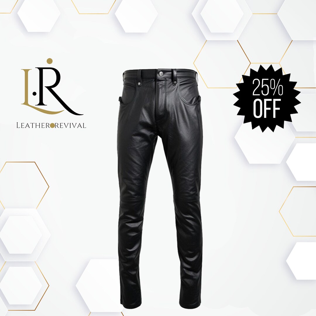 Genuine Sheep Skin Leather Pant, Real Leather Pant, Slim Fit Black Pant ...