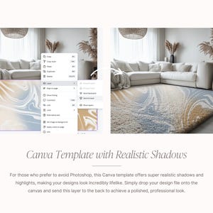 PSD Carpet Mockup, Living Room Rug Mockup Canva, Floor Mat Mockup, Area ...