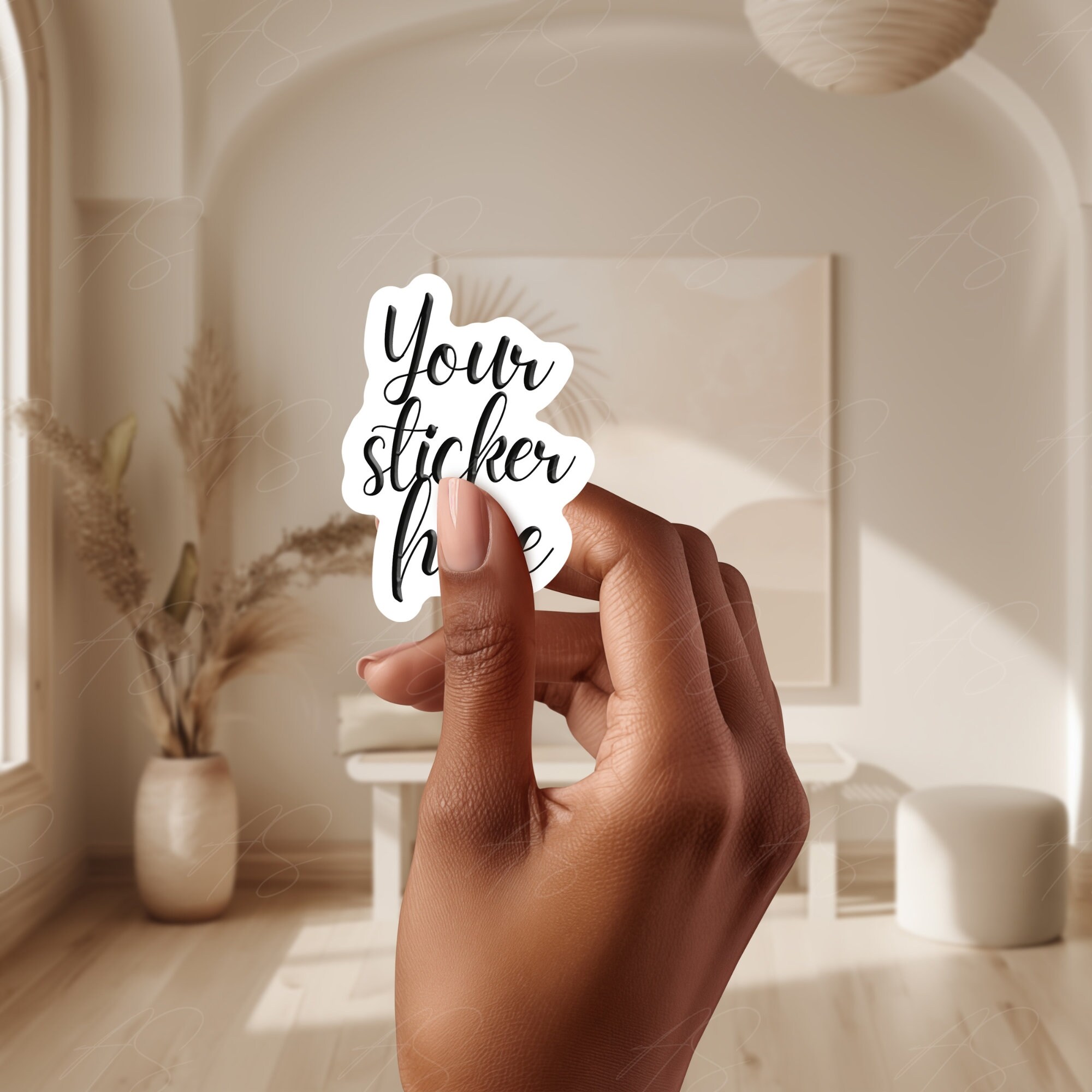 Hand Holding Sticker Mockup, Decal Mockup, Digital Sticker Mockup ...