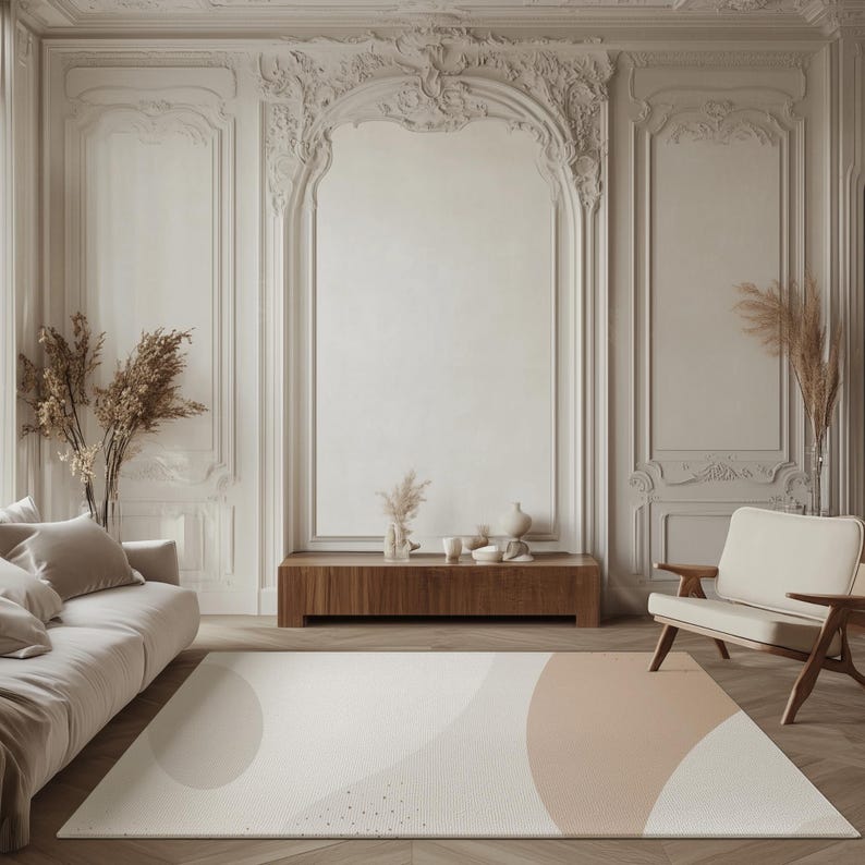 Living Room Carpet Mockup, Area Rug Mockup Canva, French Interior ...