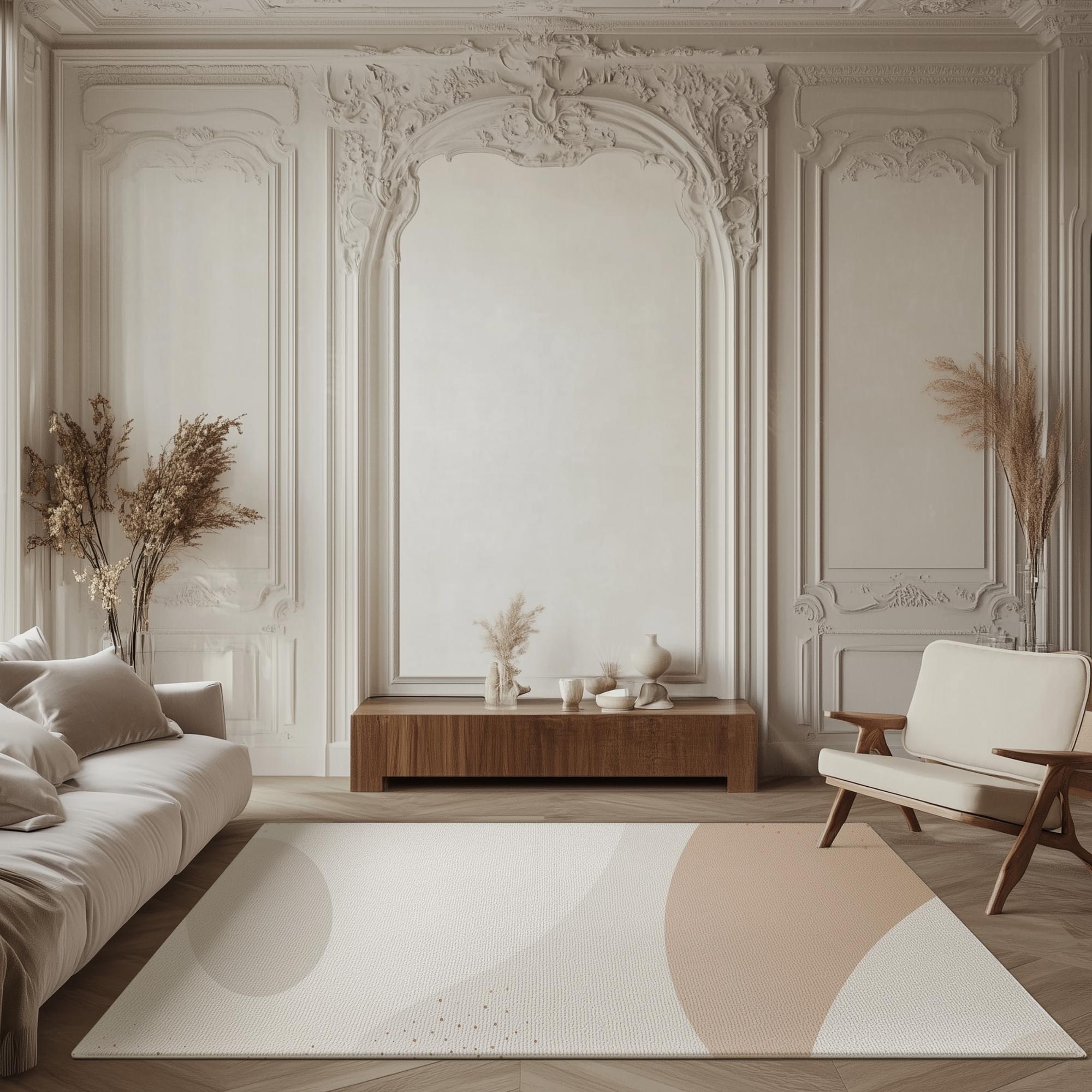 Living Room Carpet Mockup, Area Rug Mockup Canva, French Interior ...