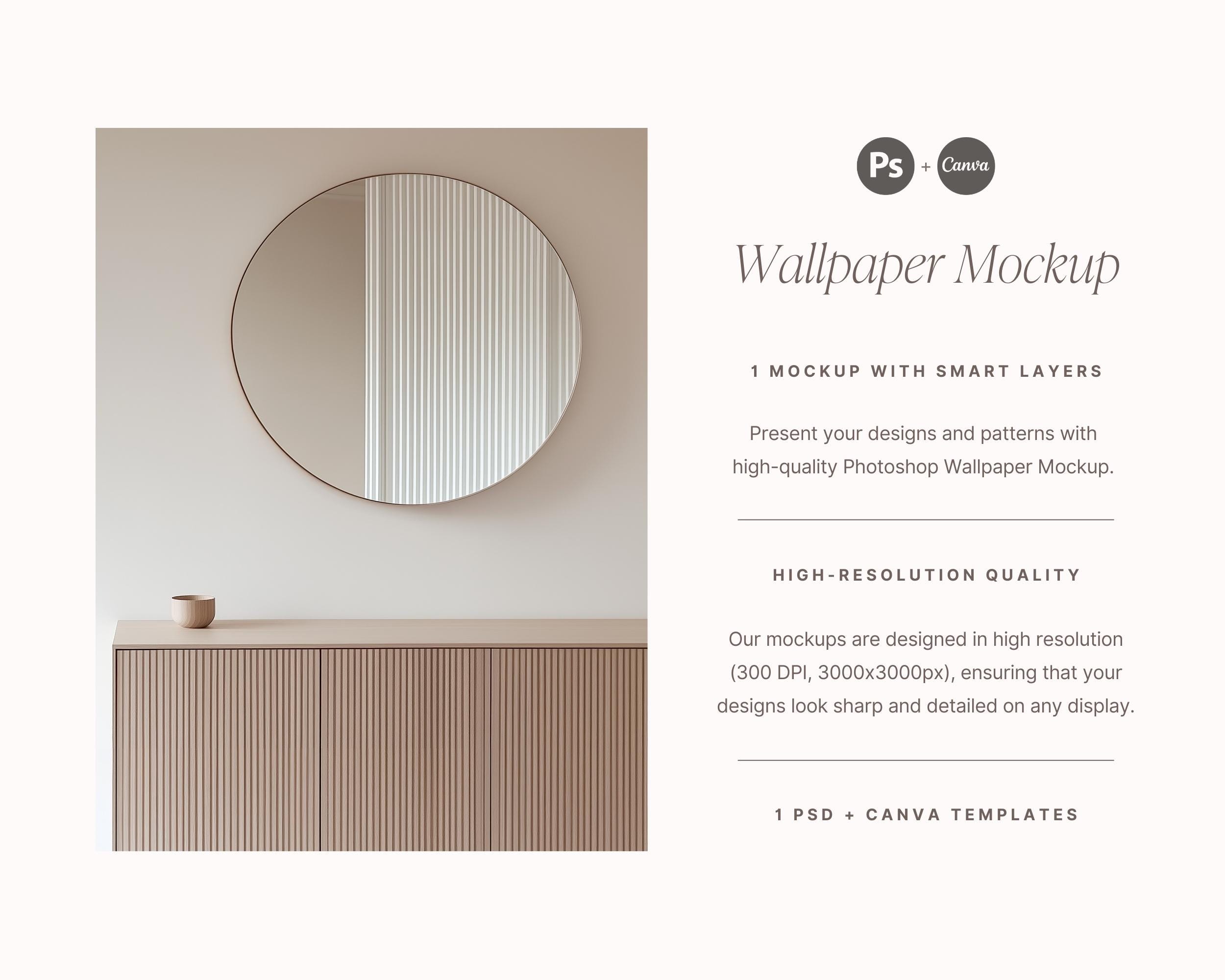 Wallpaper Mockup, Blank Wall Mockup, PSD Living Room Mockup, Interior ...