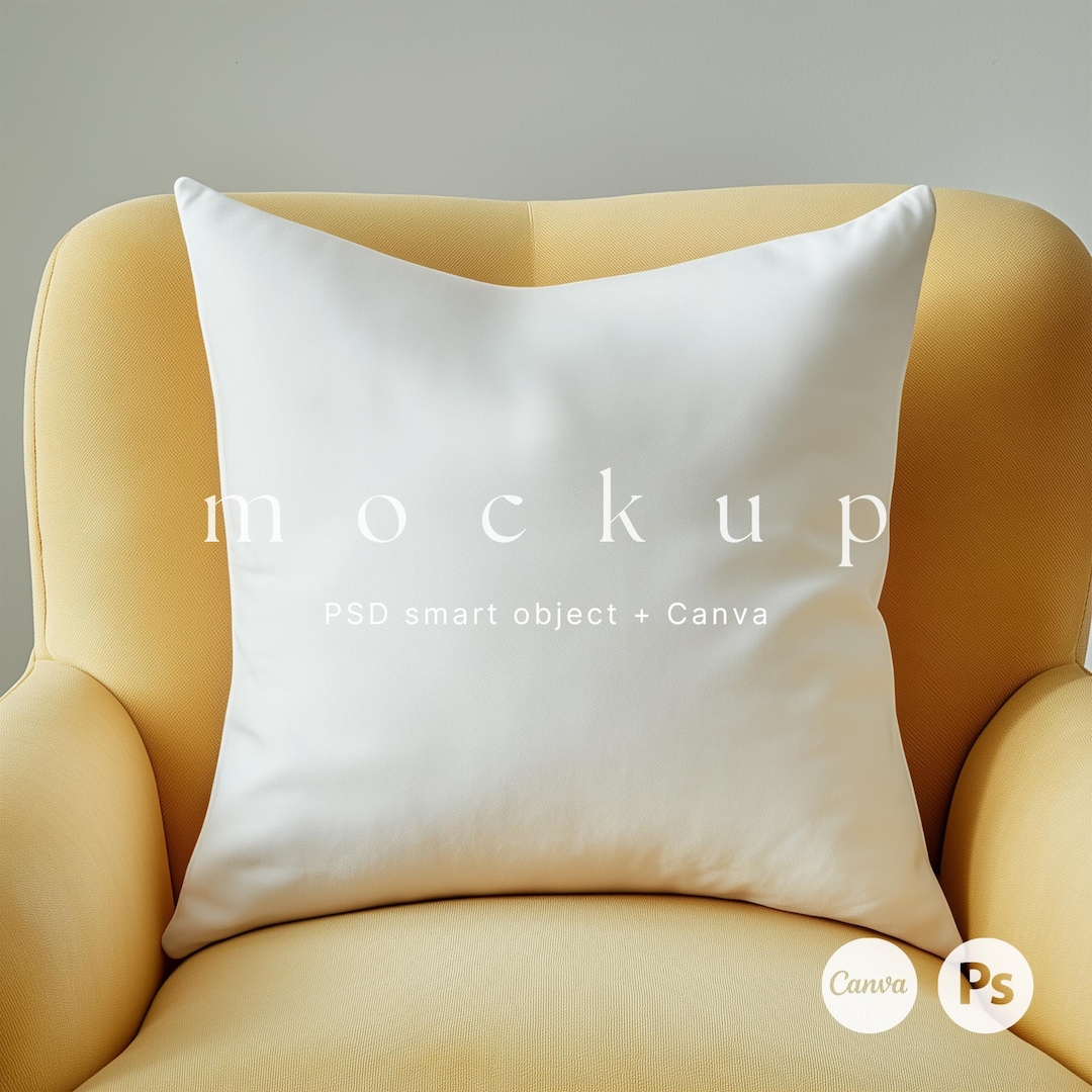 Woven Pillow Mockup PSD, Square Fabric Mockup, Pillowcase Mockup ...