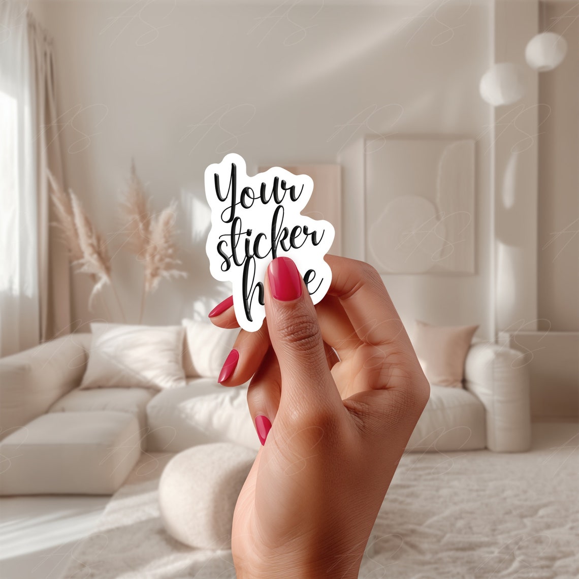 Hand Holding Sticker Mockup, Decal Mockup, Digital Sticker Mockup ...