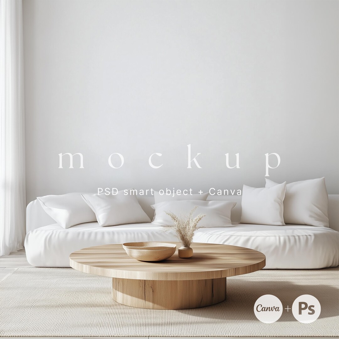 Blank Wall Mockup, Living Room Mockup, Interior Frame Mockup, Wallpaper ...