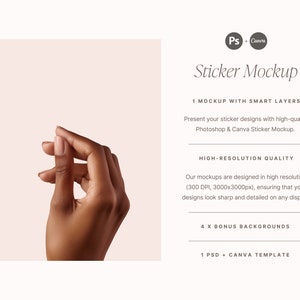 Hand Holding Sticker Mockup, Decal Mockup, Digital Sticker Mockup ...