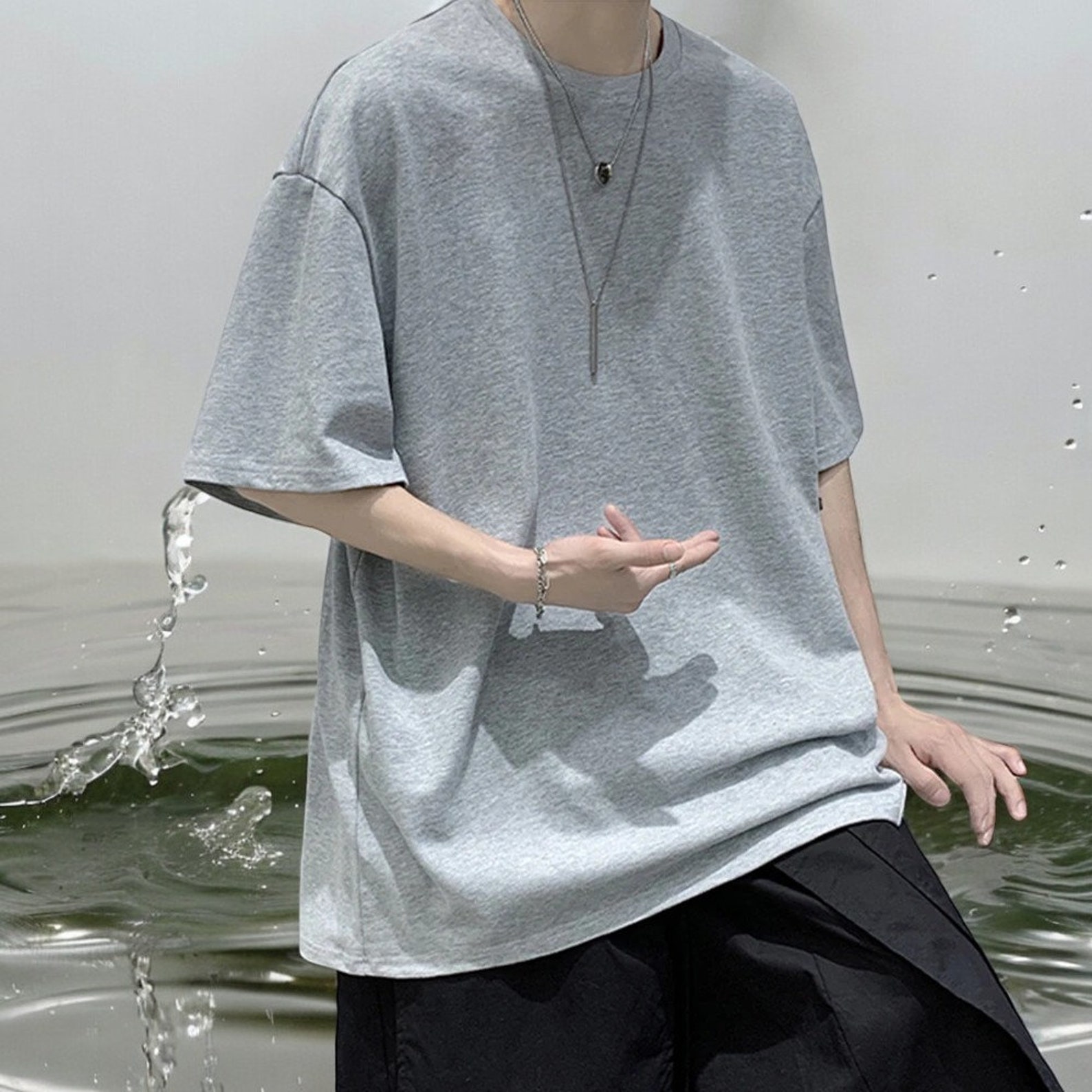 100% Cotton Five Half Sleeve Men's Summer T-shirt Loose Short-sleeved ...