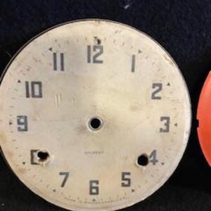 Two Metal Clock Faces - Red and Cream Industrial Looking Clock Face ...