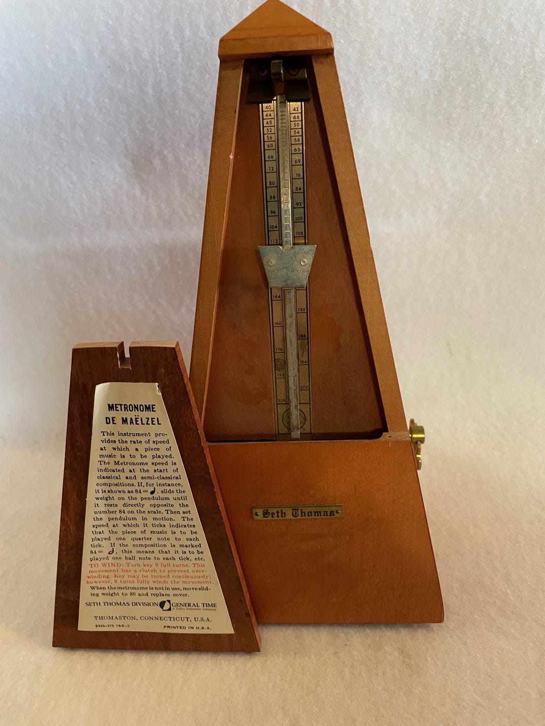 Original Condition Seth Thomas Metronome - Light Wood (maple ?) Case by ...