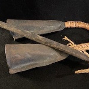 Cameroon African Musical Instrument - Vintage Cameroon Double Bell With ...