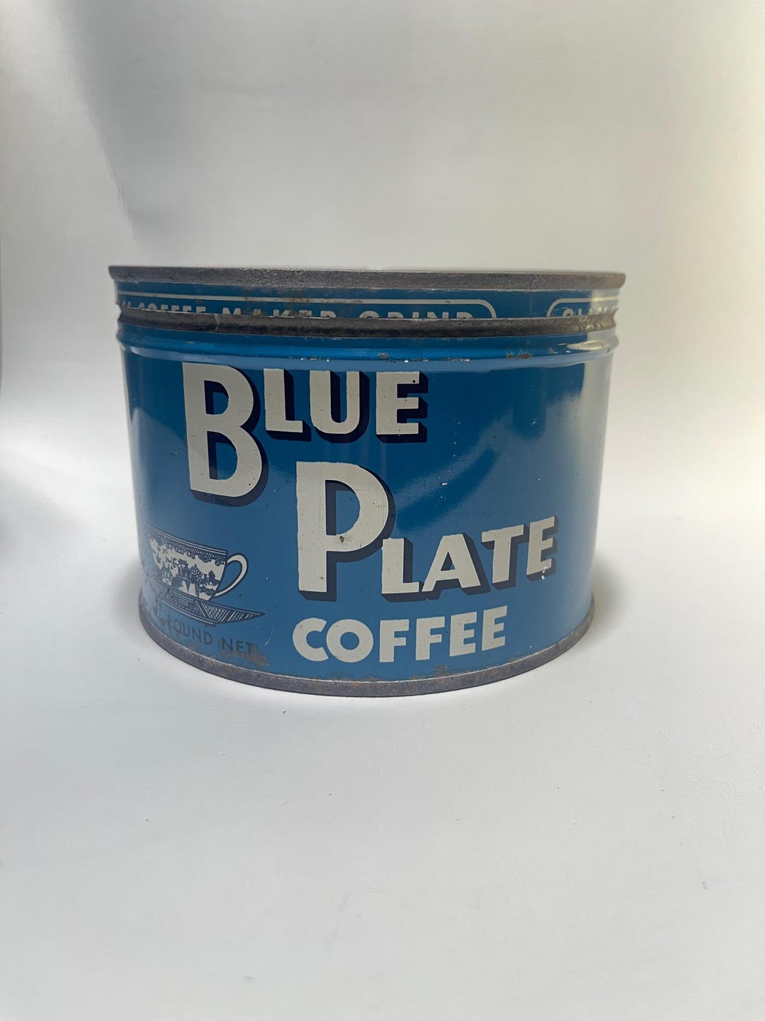 Blue Plate Coffee Tin - Very Good Condition Coffee Tin With Key Still ...
