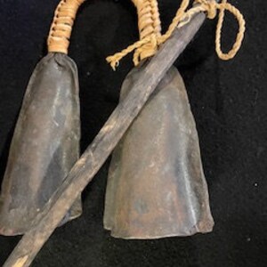 Cameroon African Musical Instrument - Vintage Cameroon Double Bell With ...