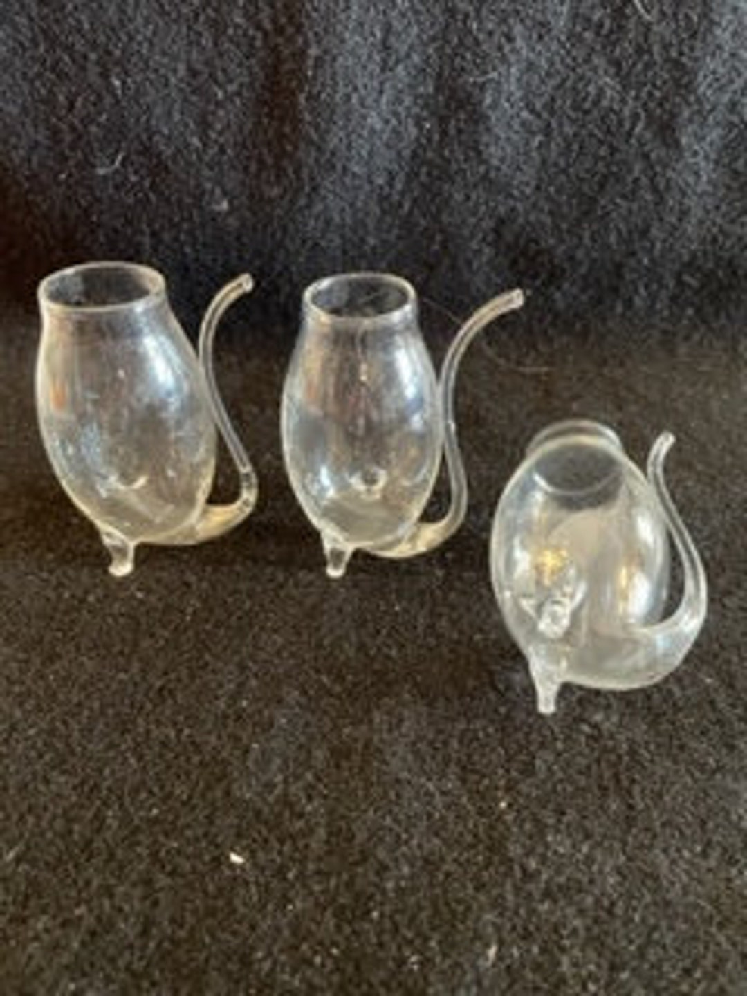 Three Port Sippers Clear Blown Glass - Unique Port Sippers With Side ...