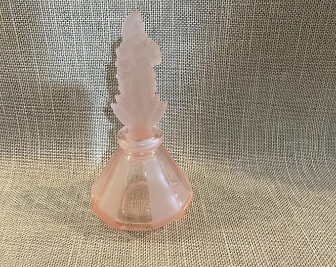 Vintage Art Deco Style Pink Frosted Glass Perfume Atomizer With Pink ...