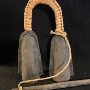 Cameroon African Musical Instrument - Vintage Cameroon Double Bell With ...