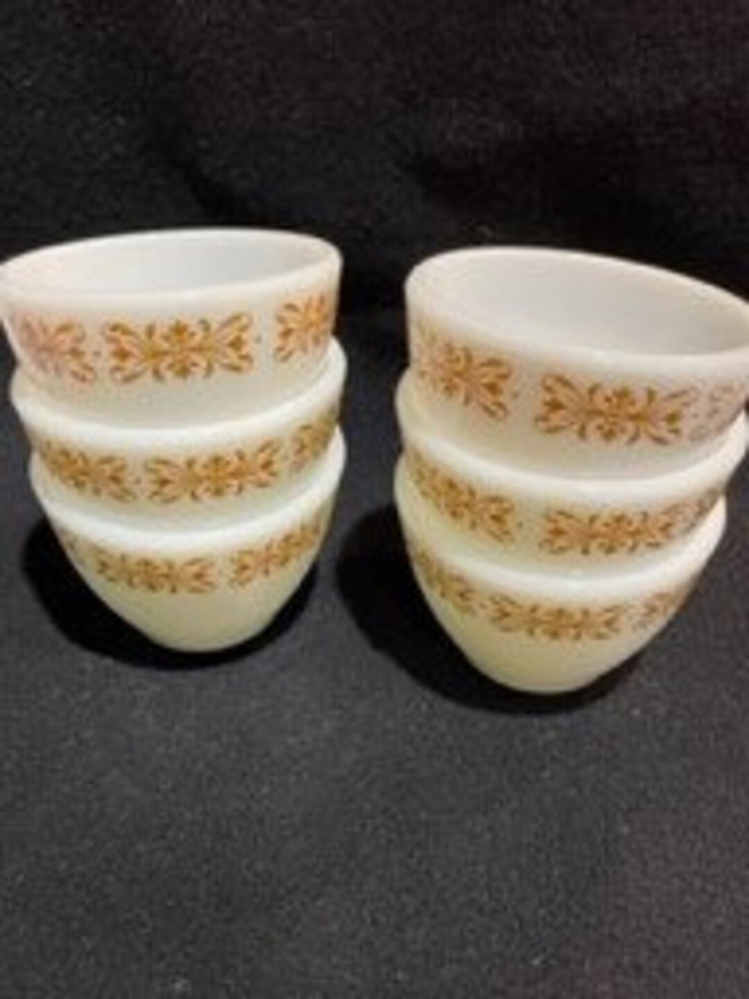 Set of Six Copper Filigree Pyrex Bouillon Bowls - Copper Filigree Soup ...