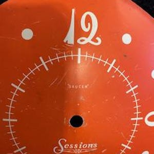 Two Metal Clock Faces - Red and Cream Industrial Looking Clock Face ...