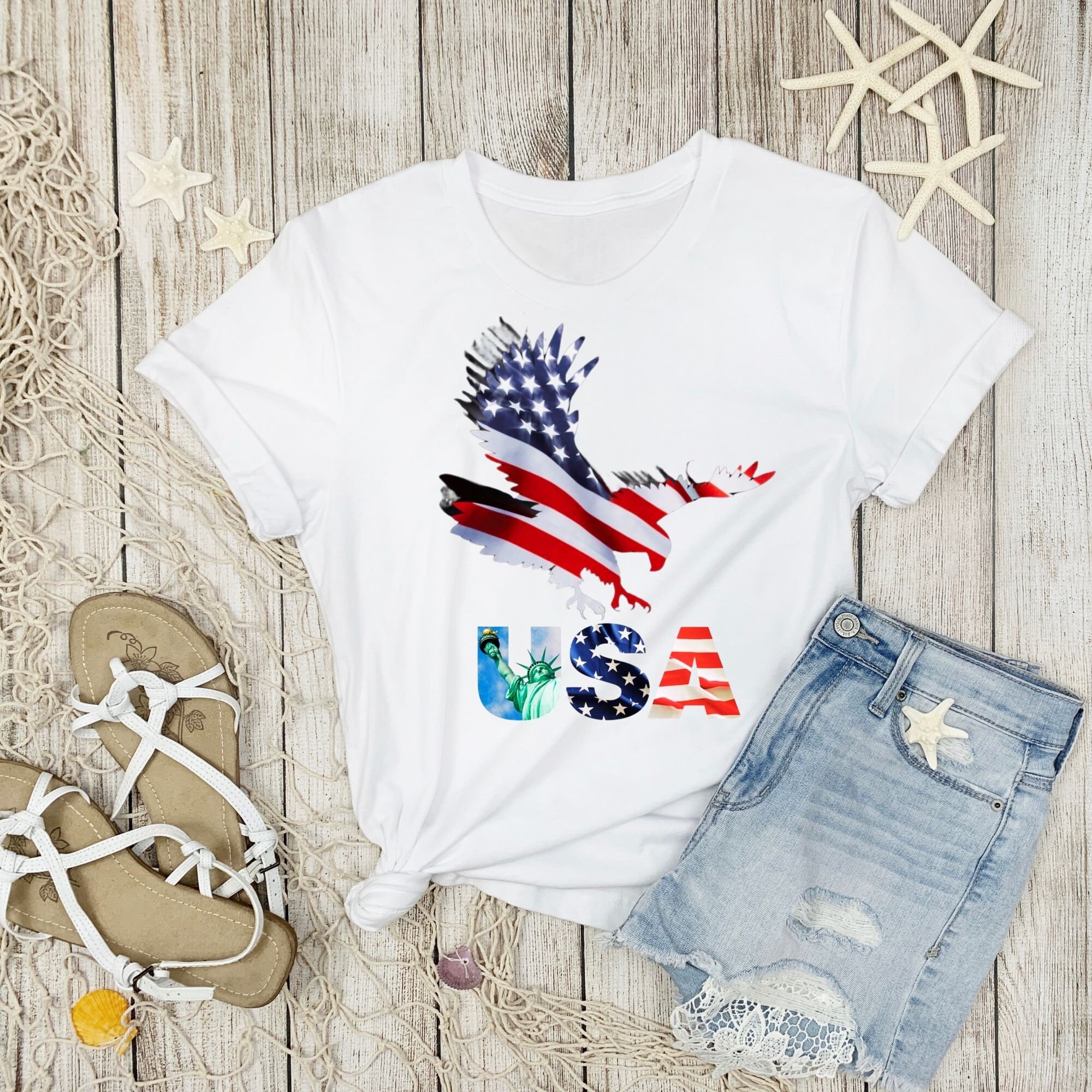 USA Patriotic Eagle Flag Transparent Clipart ,printable Sublimation ...