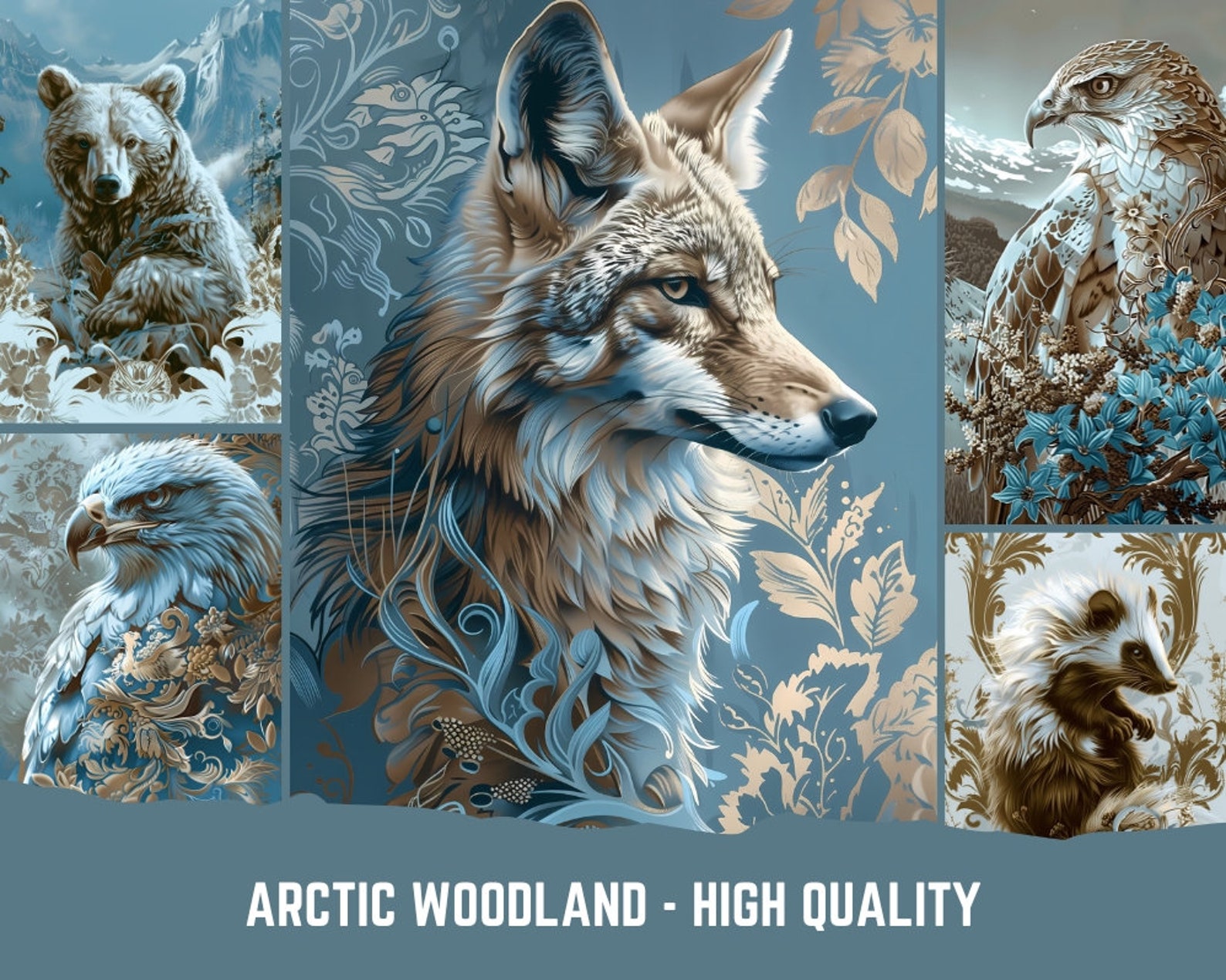 28 Arctic Woodland Animal Themed Junk Journal Pages | A4 Sizing ...