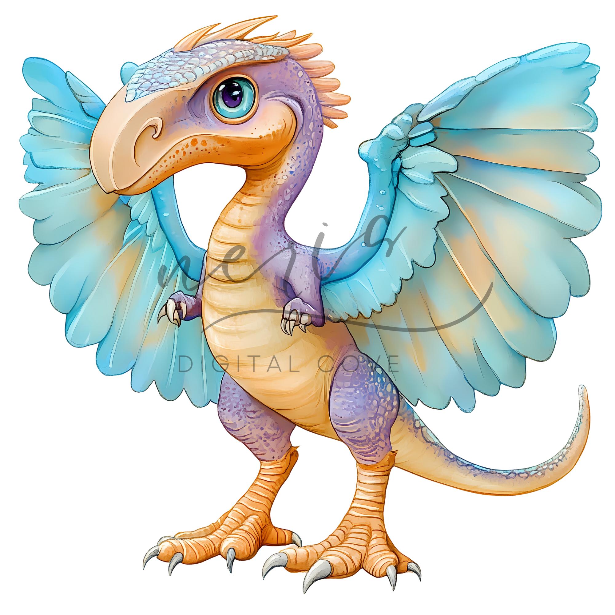 Cute Dinosaur Clipart | 12 Watercolor Dino Pals, Printable Nursery ...