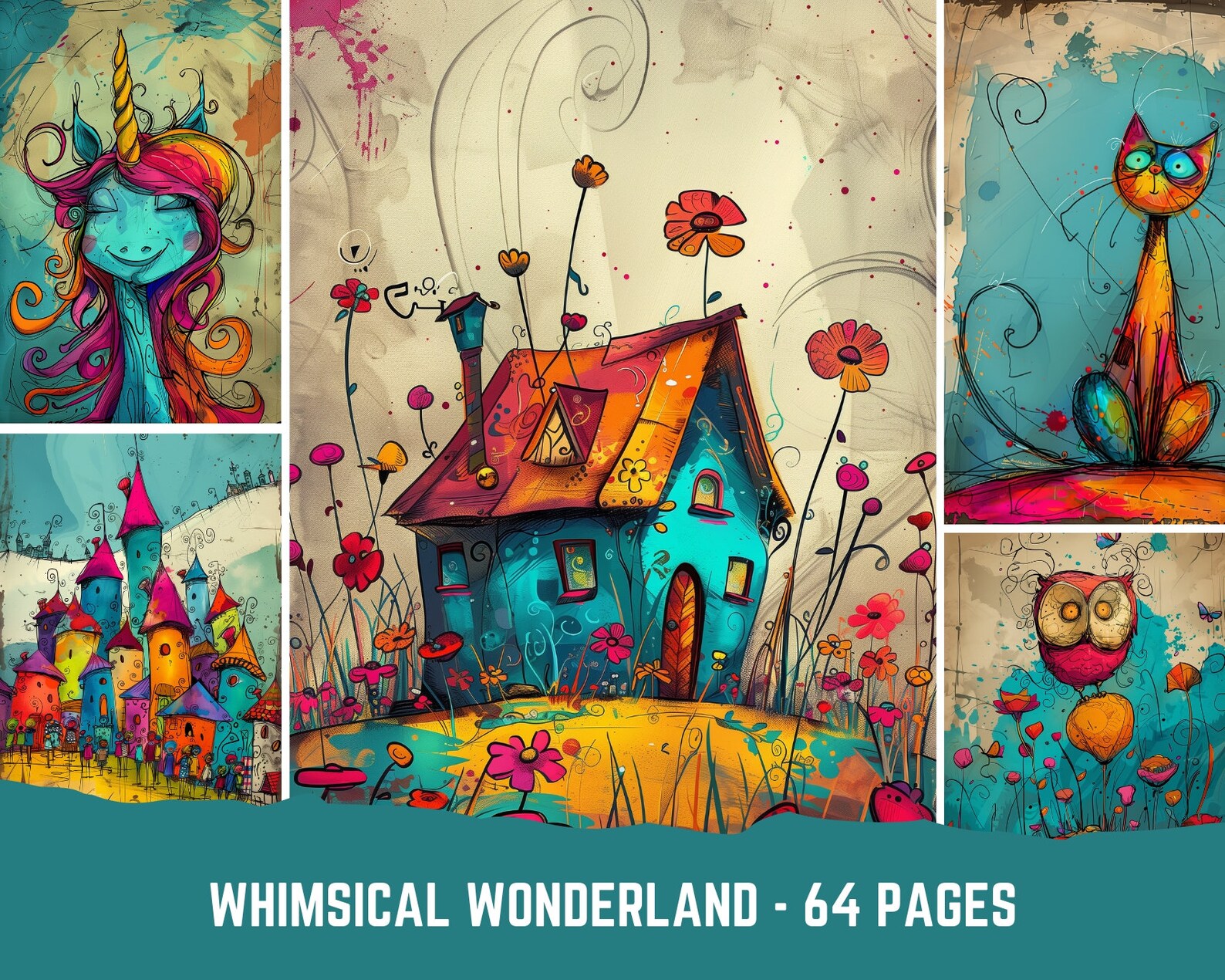 64 Whimsical Wonderland A4 Printables | Crooked Houses | Mushrooms ...