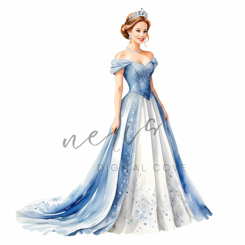 Majestic Watercolor Princess Clipart Set | 10 Regal Digital Pngs for ...