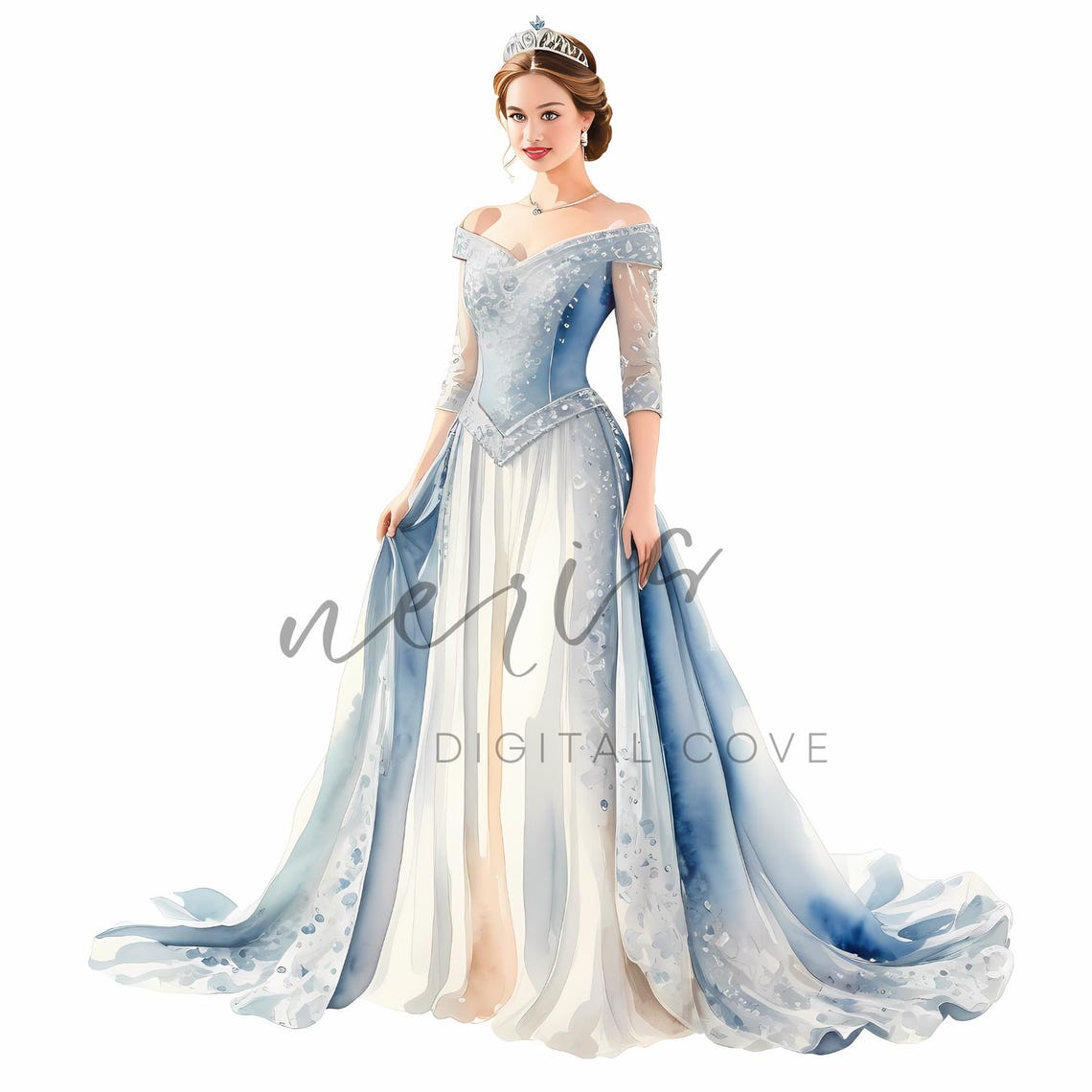 Majestic Watercolor Princess Clipart Set | 10 Regal Digital Pngs for ...