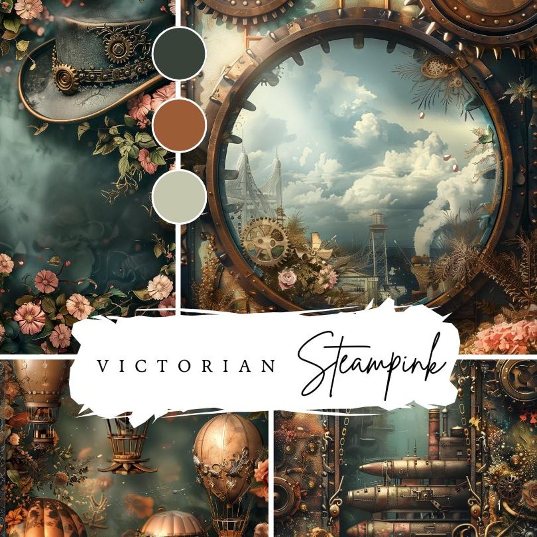 Victorian Steampunk Designs - 53 Unique Illustrations With Gears, Cogs ...