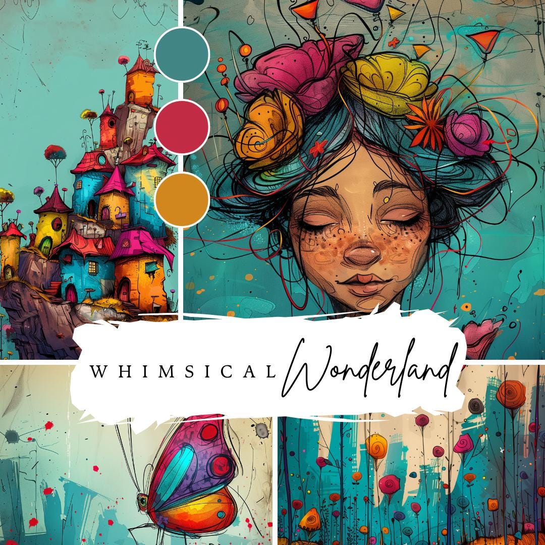 64 Whimsical Wonderland A4 Printables | Crooked Houses | Mushrooms ...