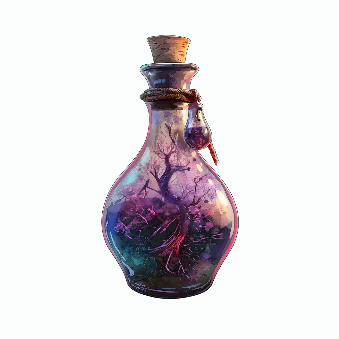 16 Magical Potion Bottles Clipart High Quality Pngs With Transparent Background Digital Download ...
