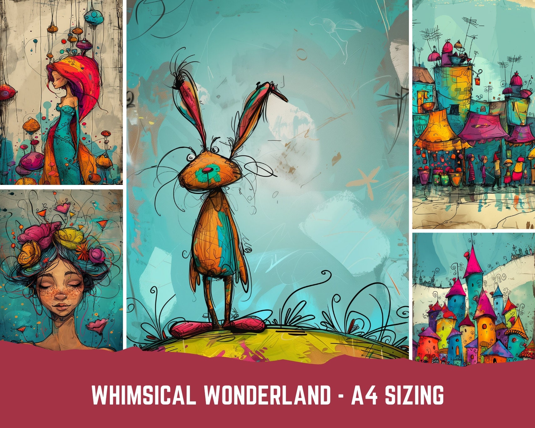 64 Whimsical Wonderland A4 Printables | Crooked Houses | Mushrooms ...