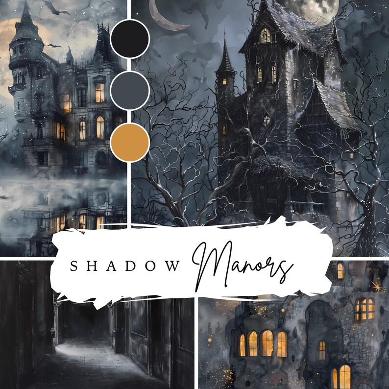53 Haunted Mansion Clipart Designs | Shadow Manors Featuring Dark ...