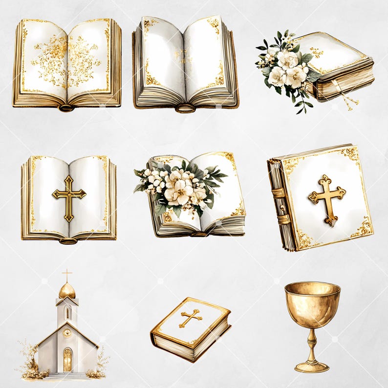 Holy Communion Clipart Set – First Communion Designs, PNG (digital ...