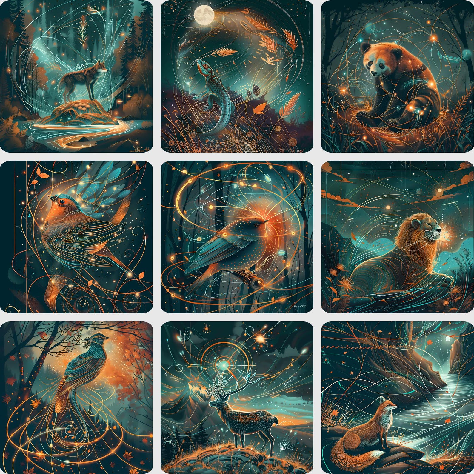 Starry Night Celestial Animals: Junk Journal Digital Paper - Etsy