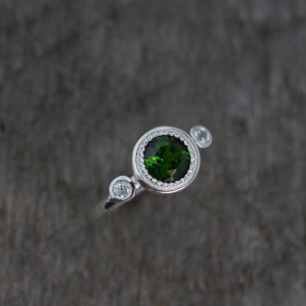 Multistone May Birthstone Ring Gemstone Halo Ring White - Etsy