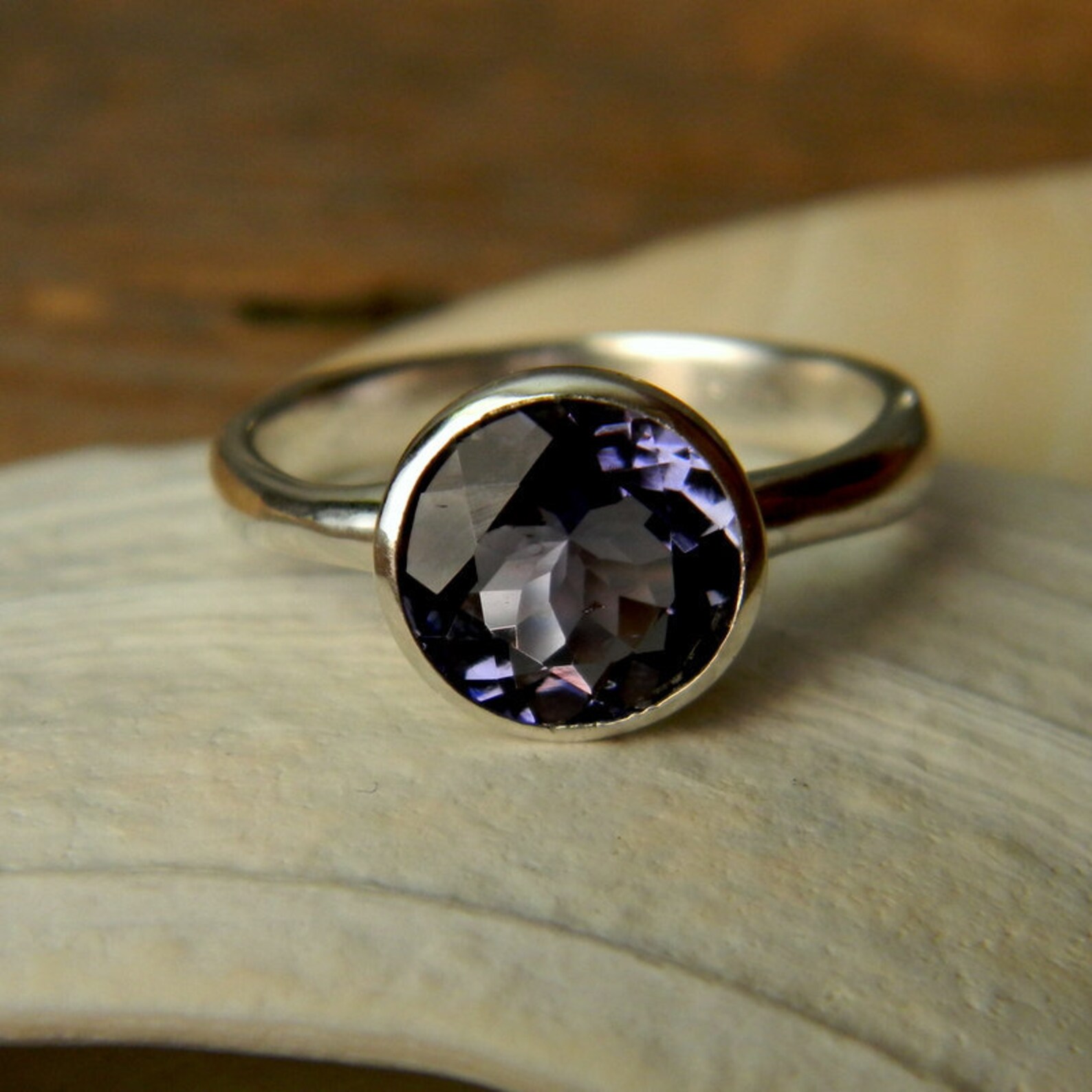 Iolite Silver Gemstone Ring Water Sapphire in Recycled 925 - Etsy