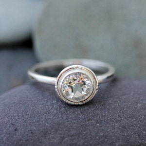 Crystal Clear White Topaz Ring in Sterling Silver, 925 Engagement or ...