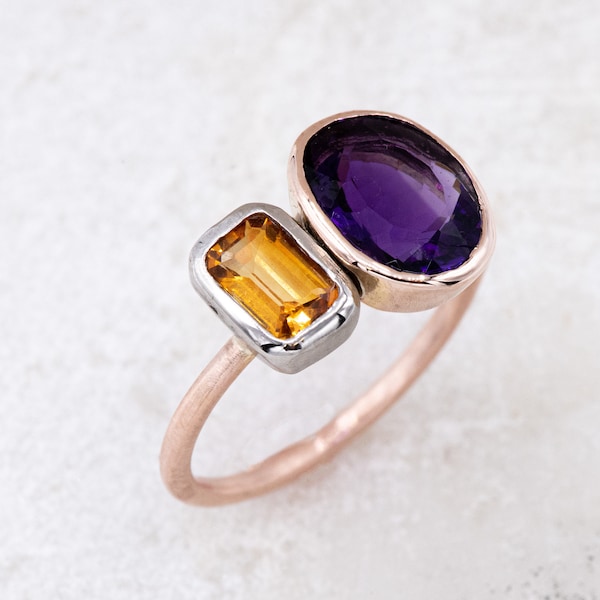 Two Stone Ring - Etsy