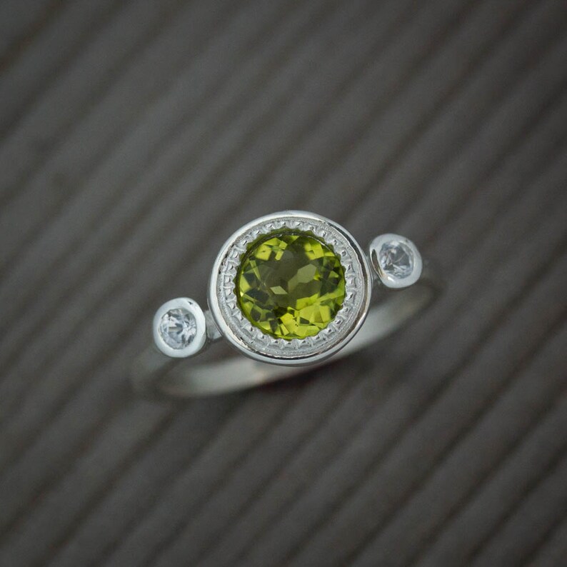 Multistone August Birthstone Ring Gemstone Halo Ring White - Etsy