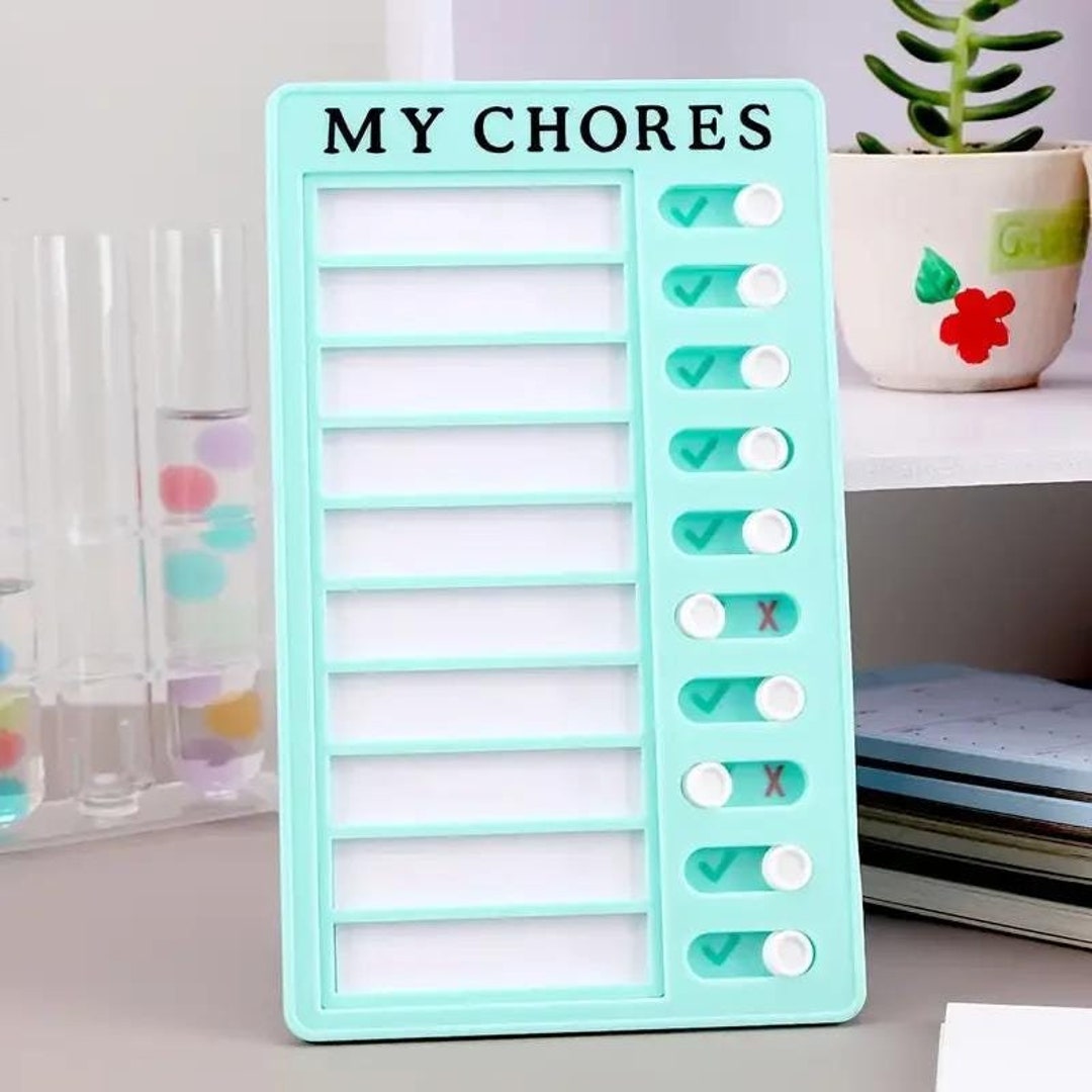 Reusable My Chores Checklist Daily Planner Memo Plastic Board Chore Chart Responsibility ...
