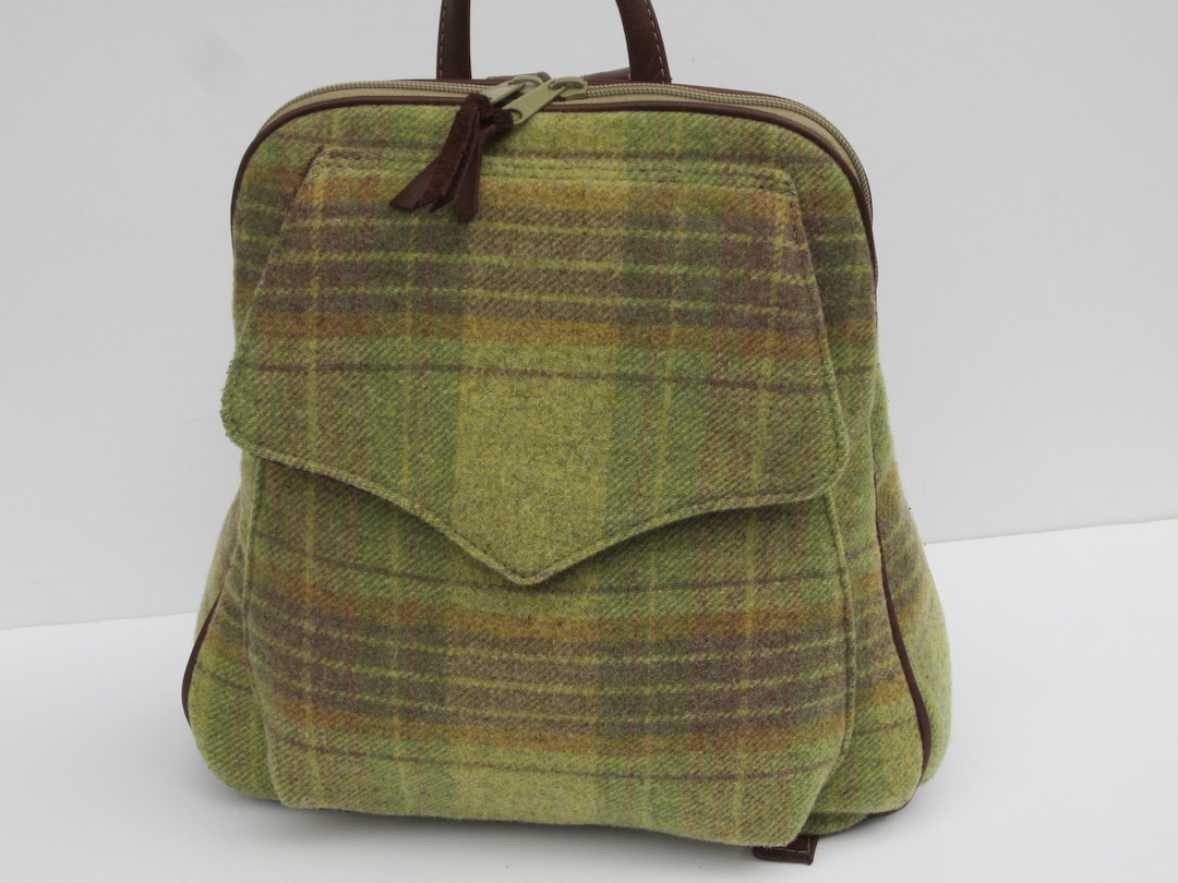 Backpack for Women Plaid Felted Wool Backpack Rucksack Purse for Day ...
