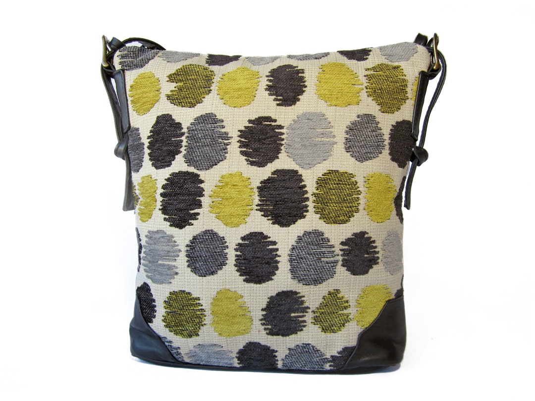 Colorful Polka Dot Purse With Leather Strap | Large Pocketbook | Polka ...