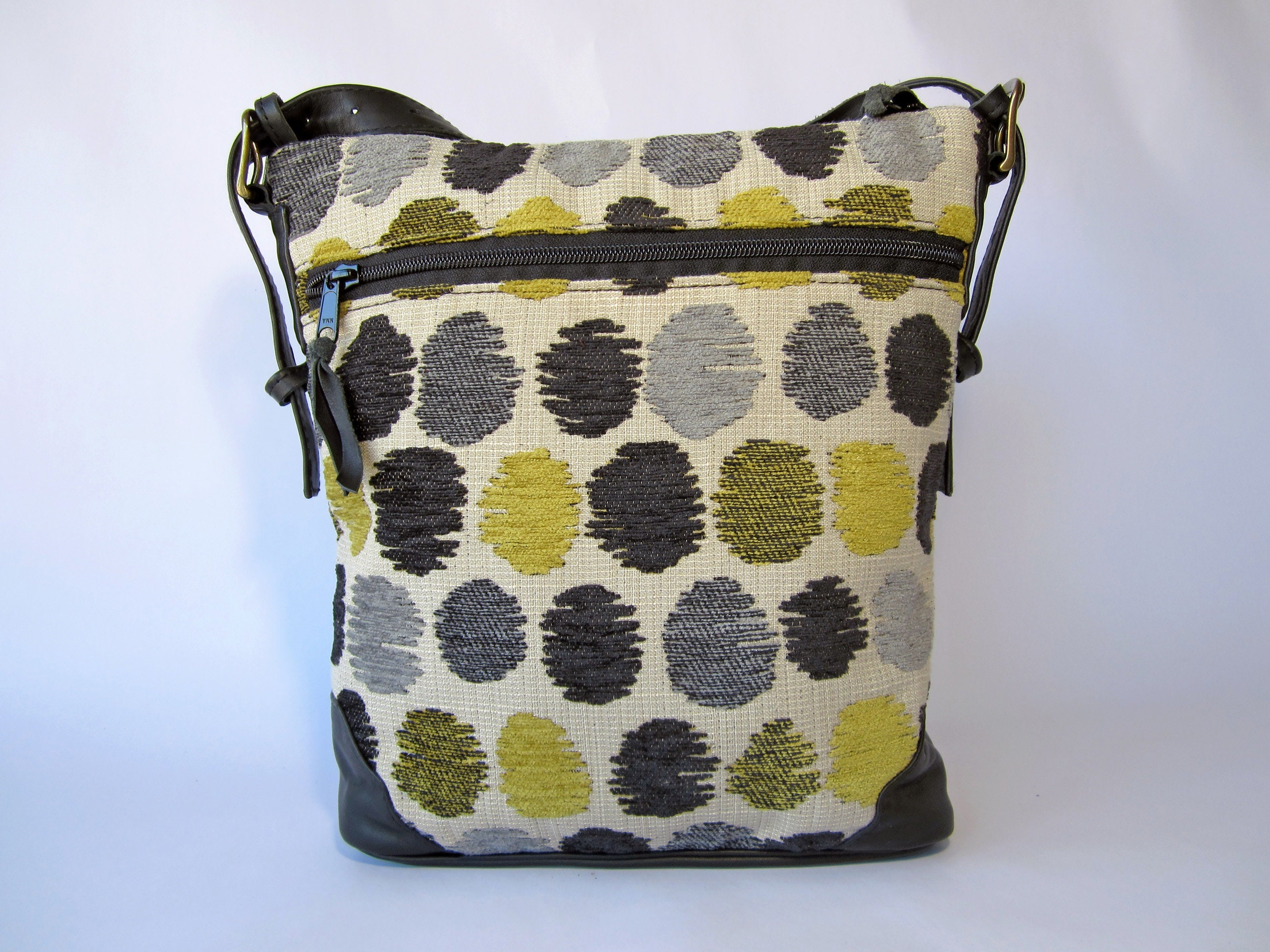 Colorful Polka Dot Purse With Leather Strap Large Pocketbook - Etsy
