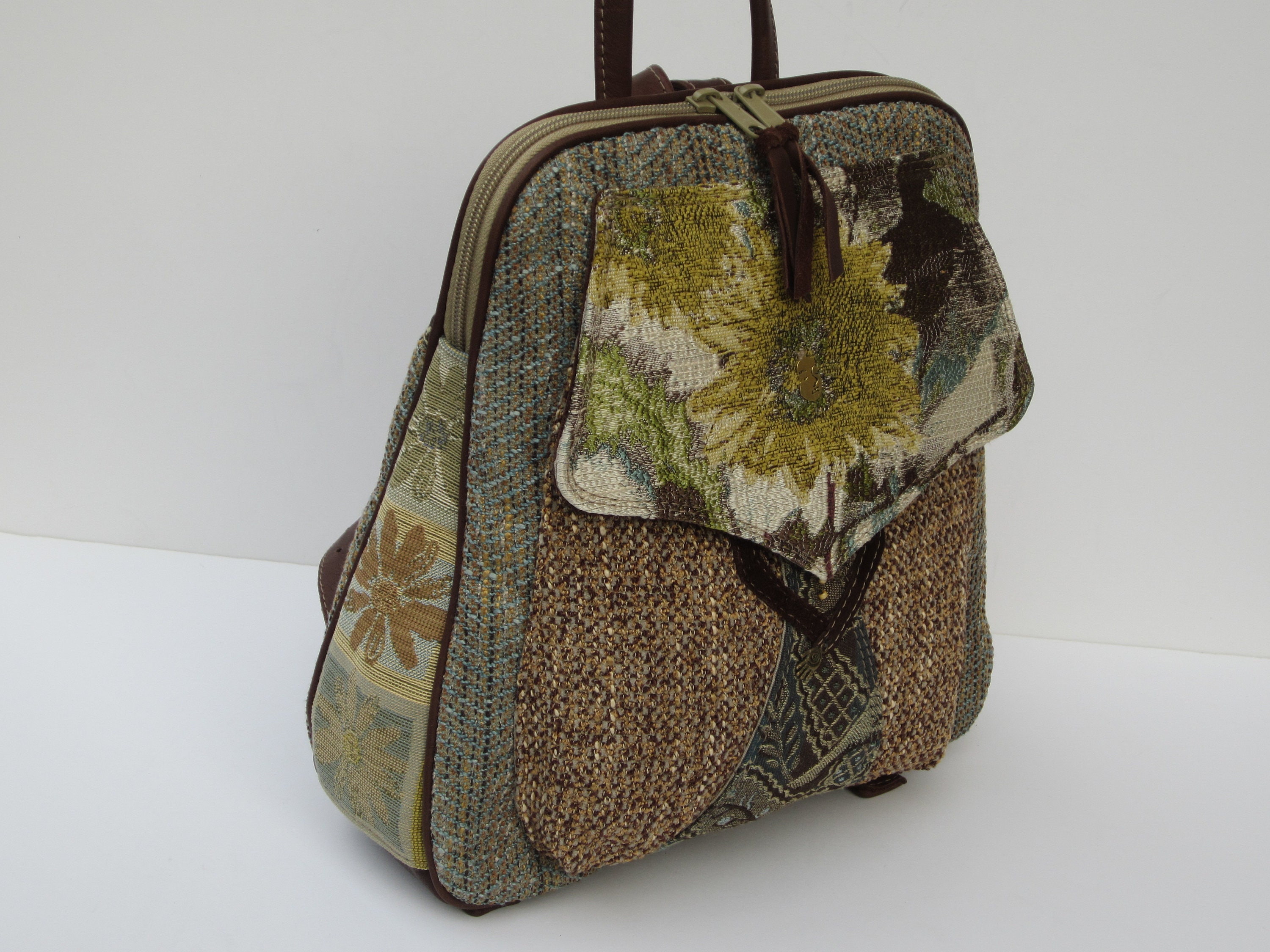 OOAK Backpack Sunflower Goddess Unique Fabric Collage Backpack Purse ...