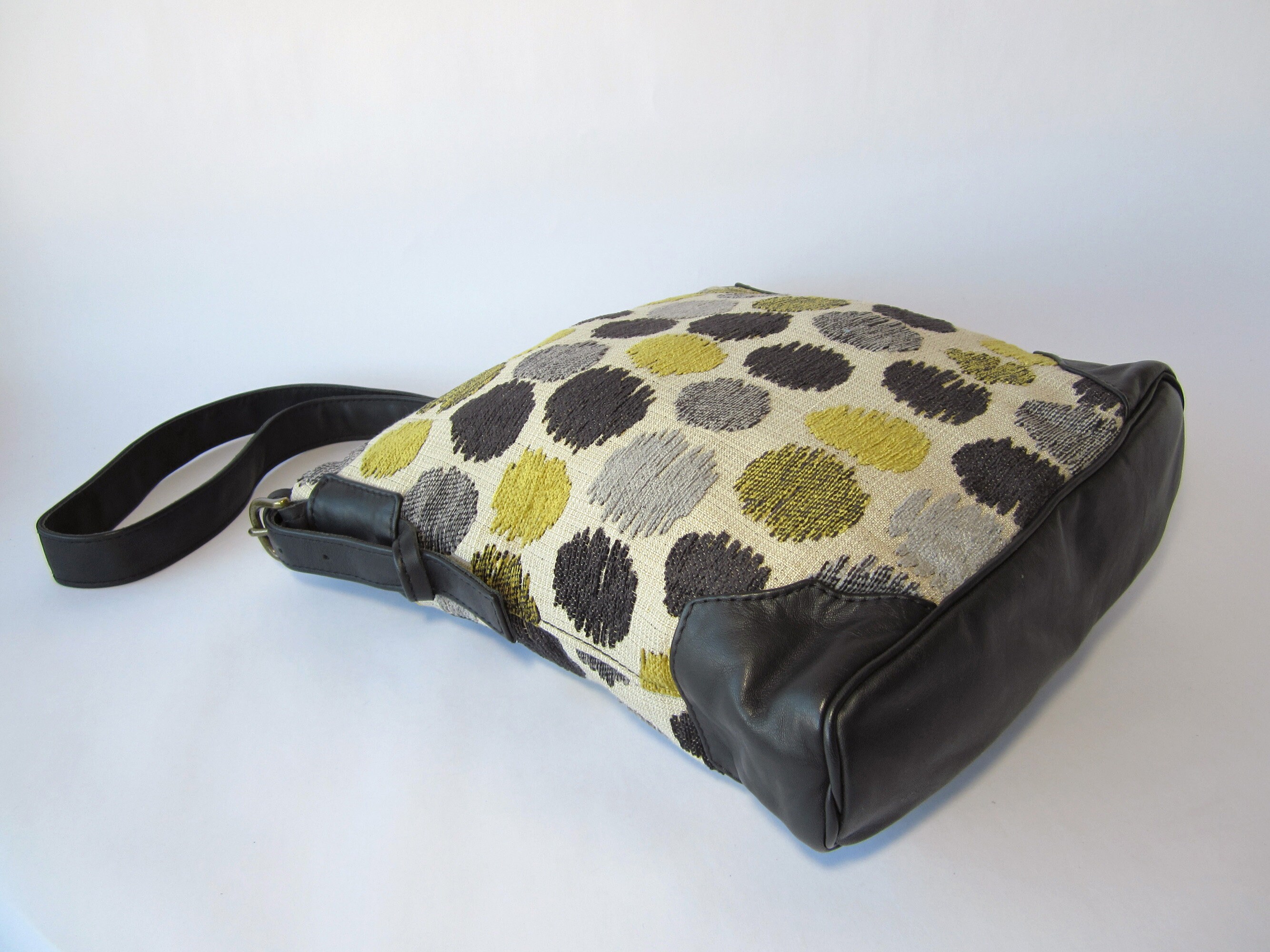 Colorful Polka Dot Purse With Leather Strap Large Pocketbook - Etsy