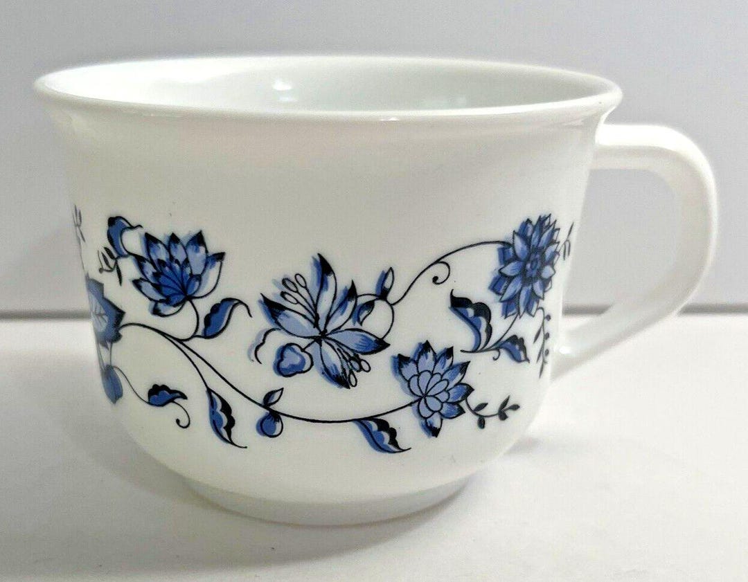 Arcopal Coffee Tea Cup Blue Onion Style Vintage French Porcelain ...