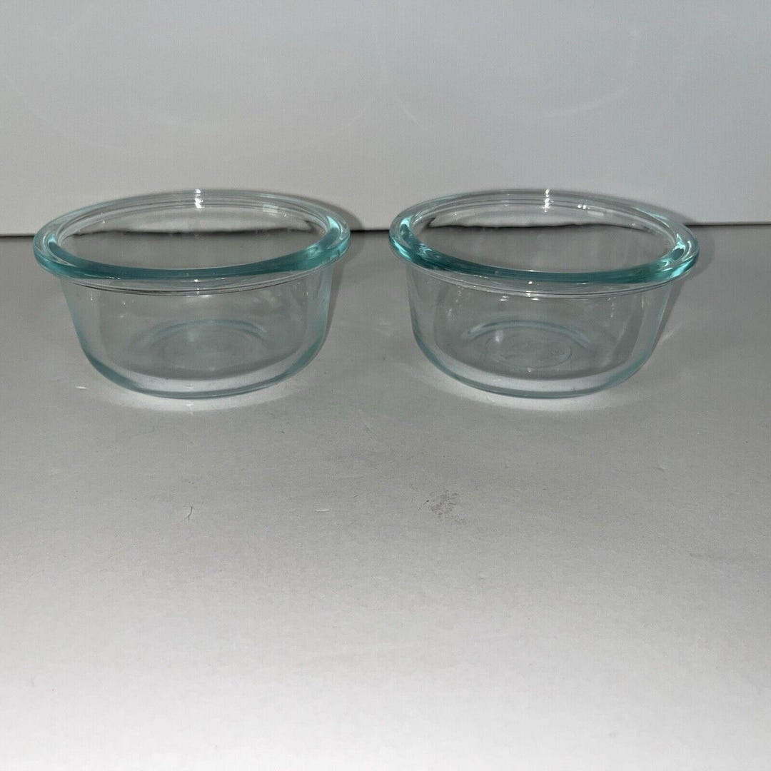 Pyrex 7202R Blue Tint Casserole Dish Set of 2 Vintage USA Glass Baking ...
