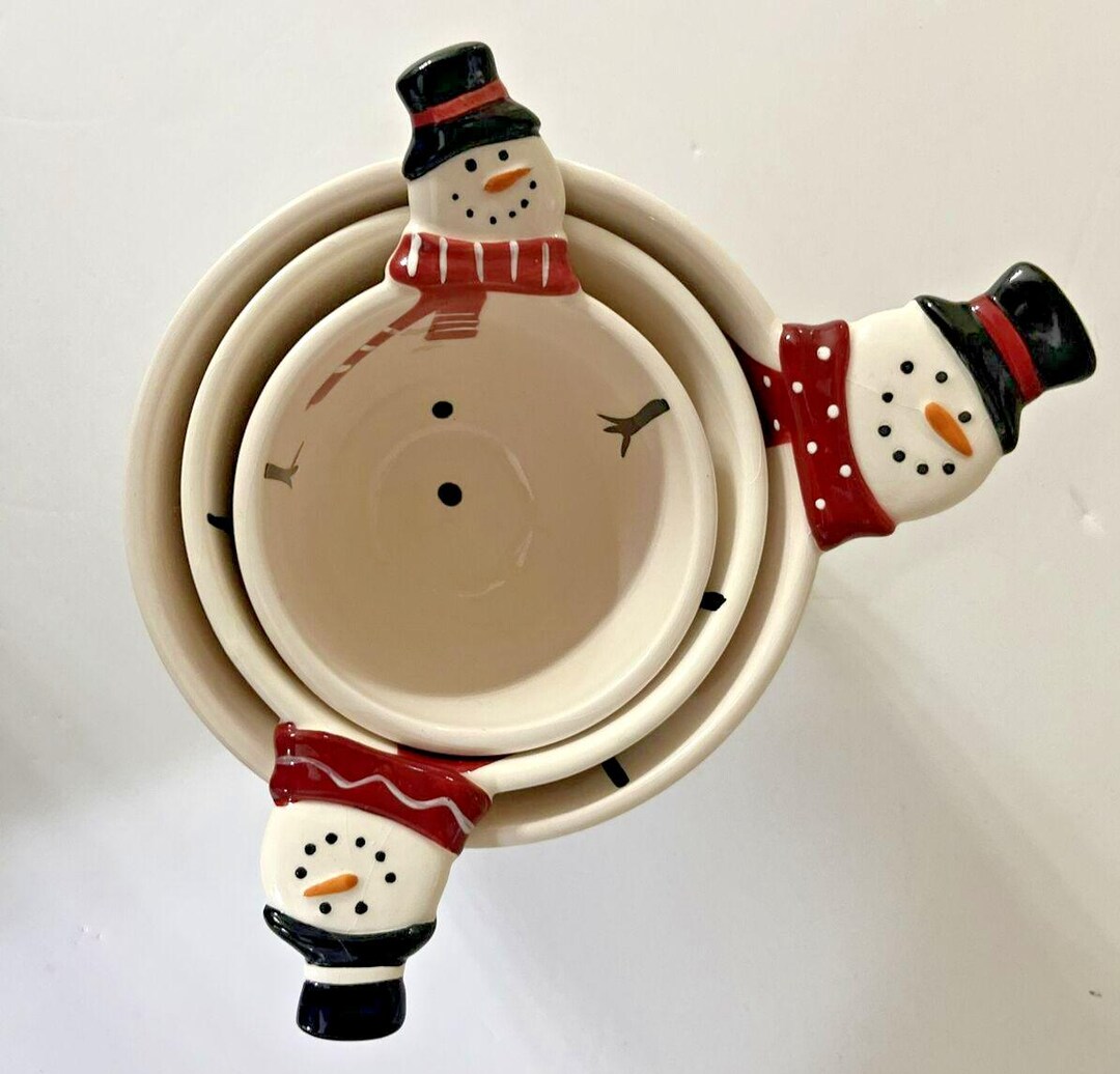 Cracker Barrell "i Love Snow Days" 3 Set Graduating Nesting Bowls With ...